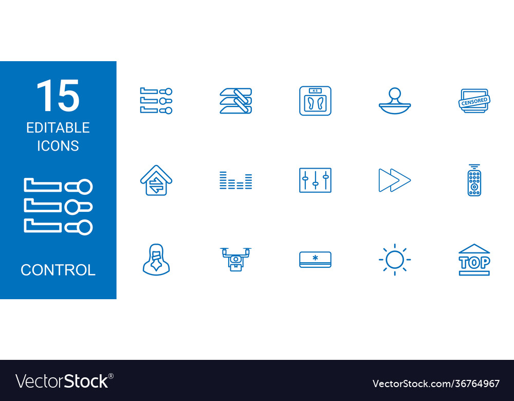 15 control icons Royalty Free Vector Image - VectorStock