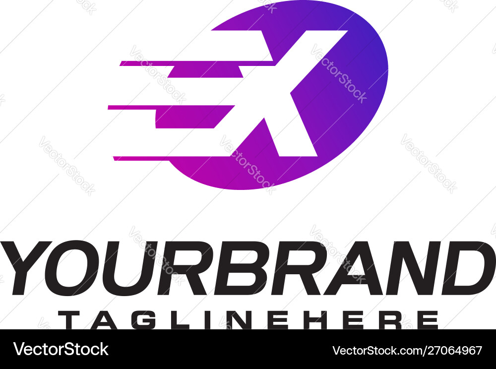 Abstract letter x logo with fast speed lines Vector Image