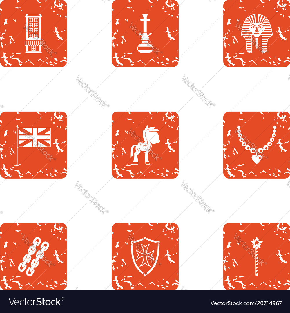 Babyhood icons set grunge style Royalty Free Vector Image