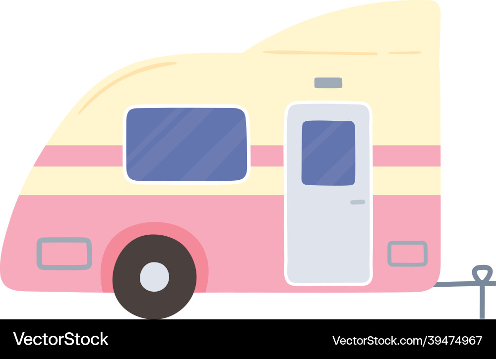 Cartoon trailer camping Royalty Free Vector Image