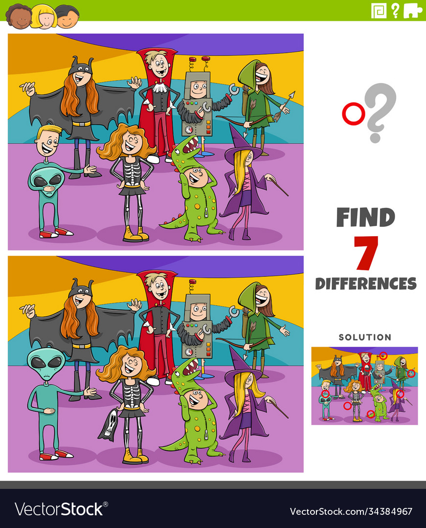 Differences educational task for children with Vector Image