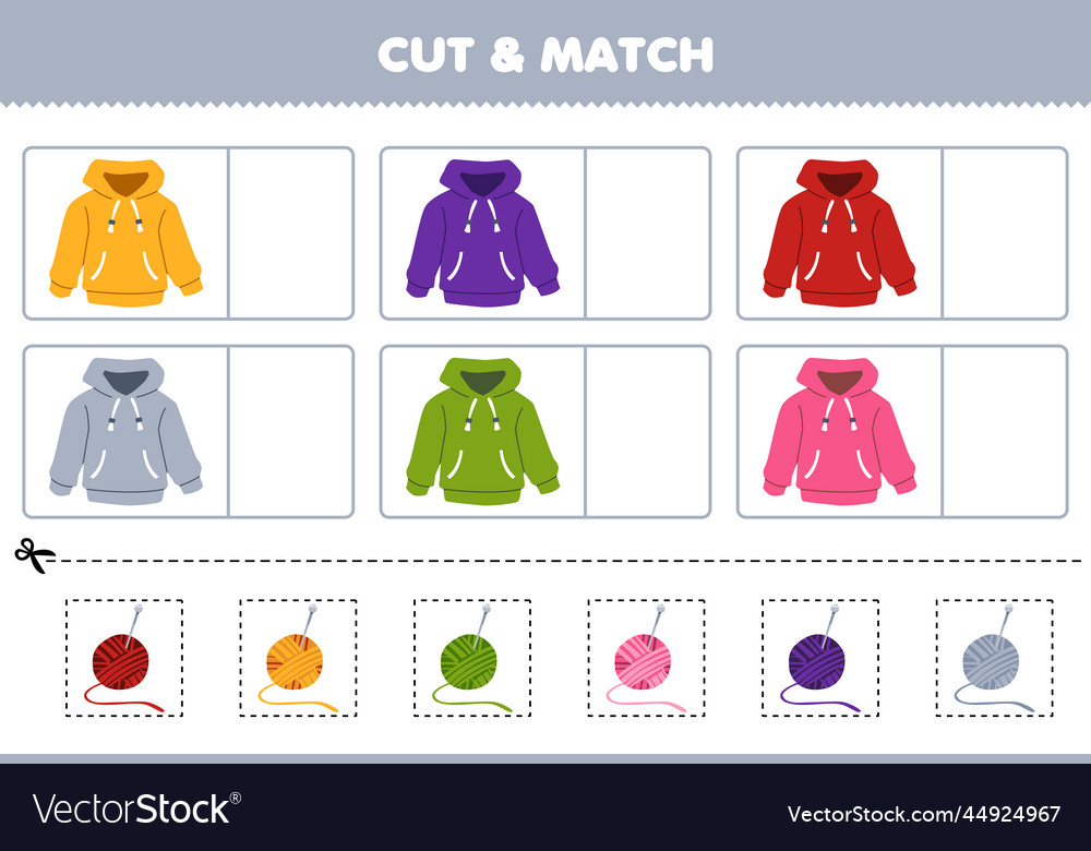 Education game for children cut and match Vector Image