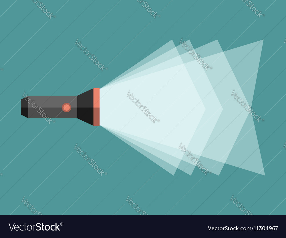 Flashlight with light beam Royalty Free Vector Image