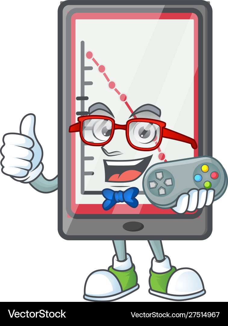 Gamer down chart vertical tablet for report Vector Image