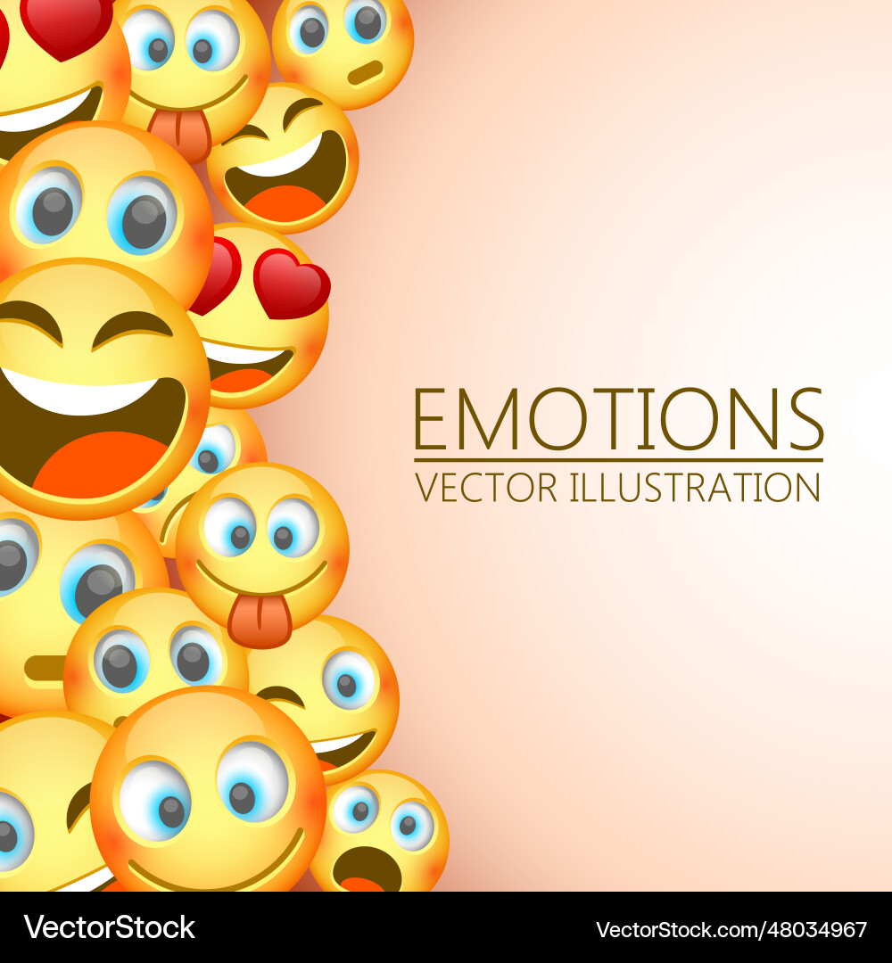 Modern yellow laughing three emoji emotions Vector Image