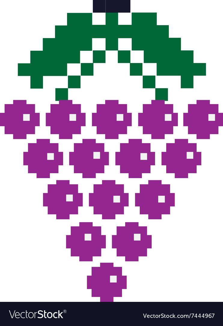 Pixelated grapes Royalty Free Vector Image - VectorStock