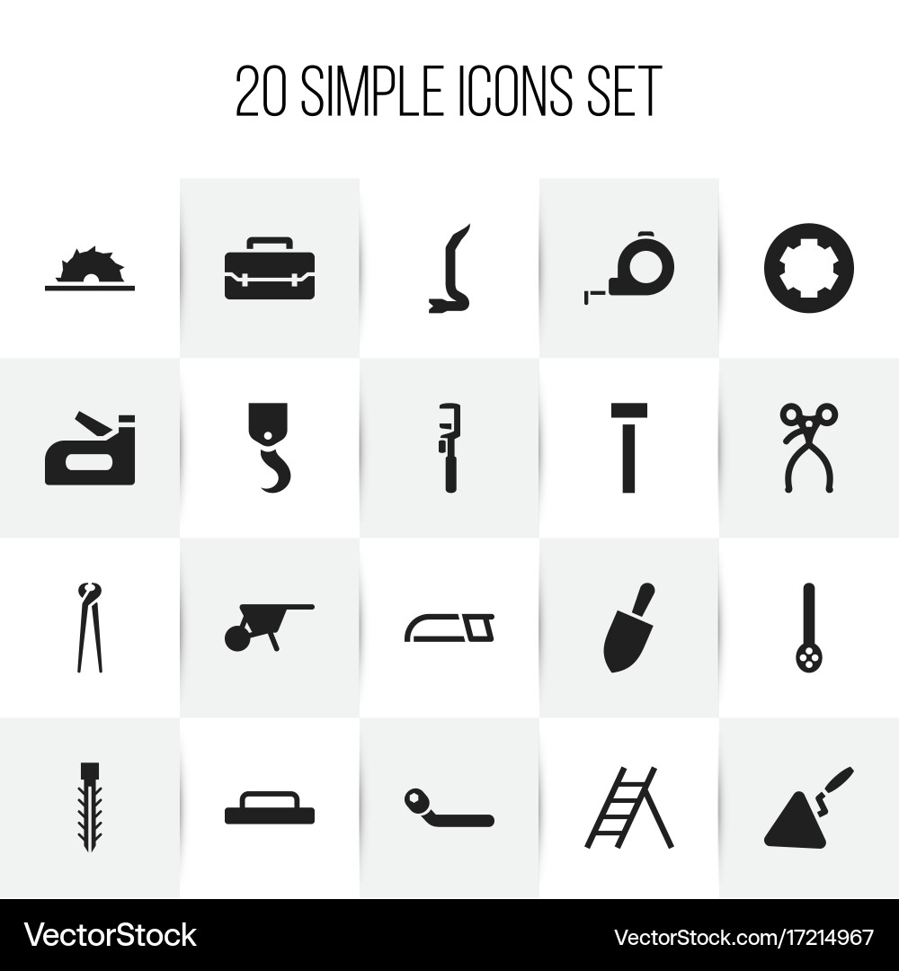 Set of 20 editable tools icons includes symbols Vector Image