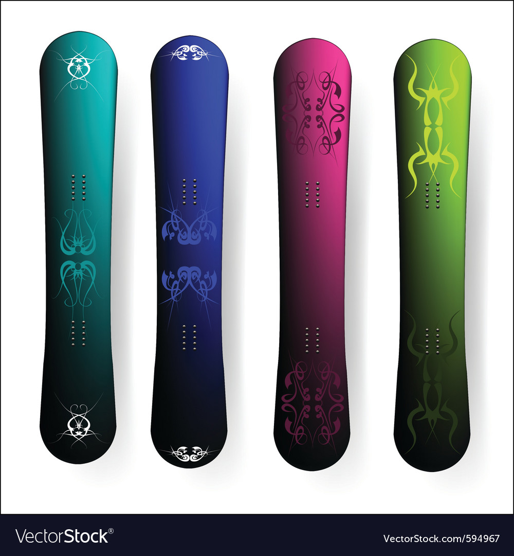 Snowboard ornaments Royalty Free Vector Image - VectorStock