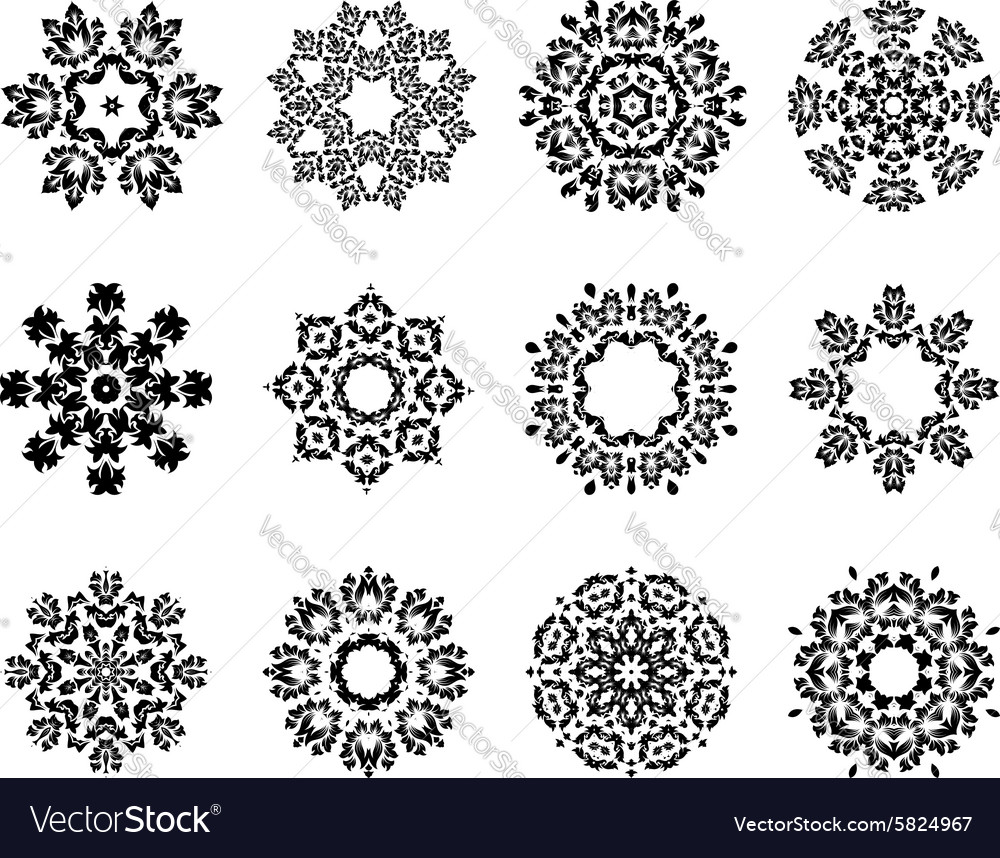 Snowflakes set Royalty Free Vector Image - VectorStock