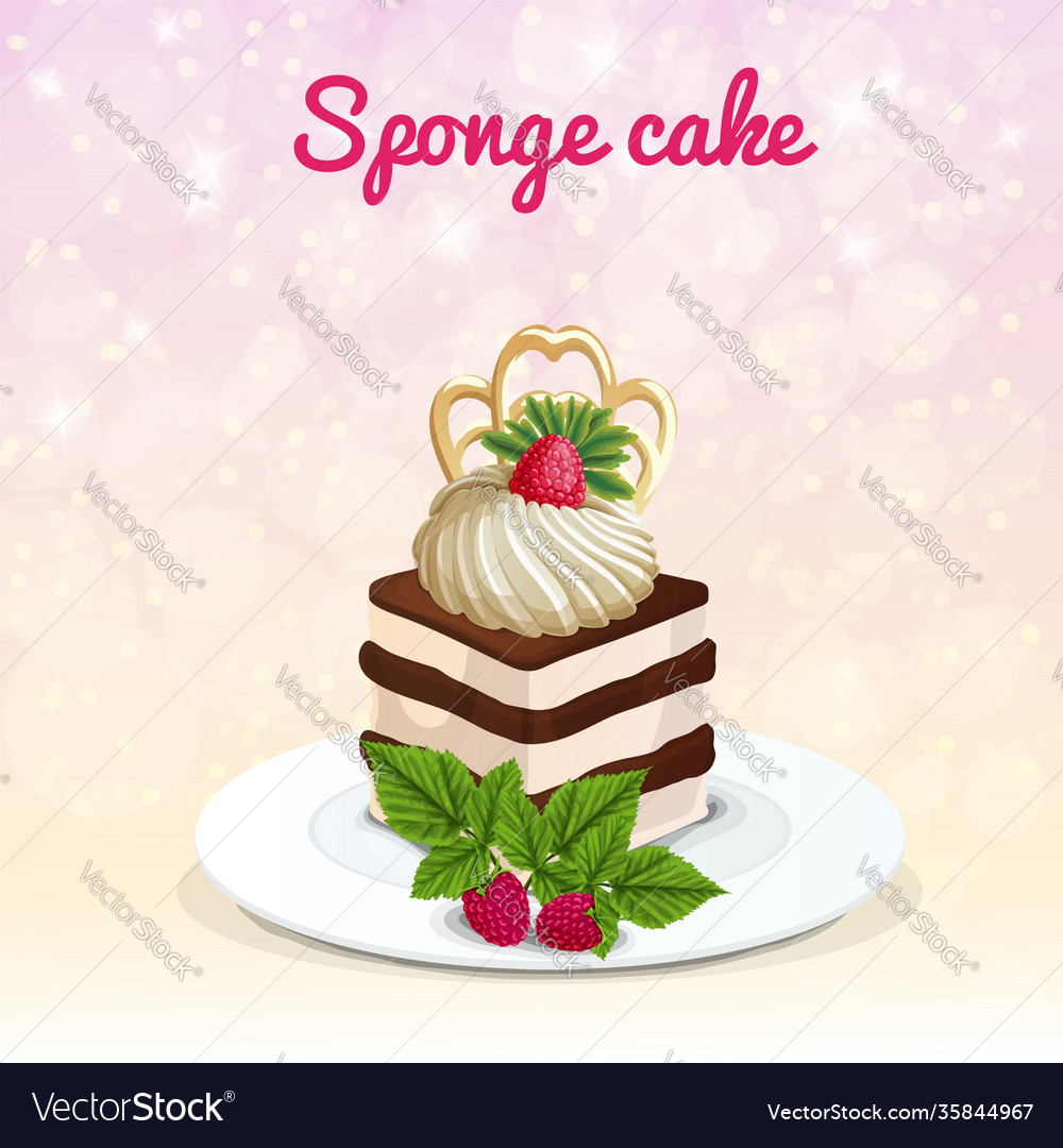 Sponge cake Royalty Free Vector Image - VectorStock
