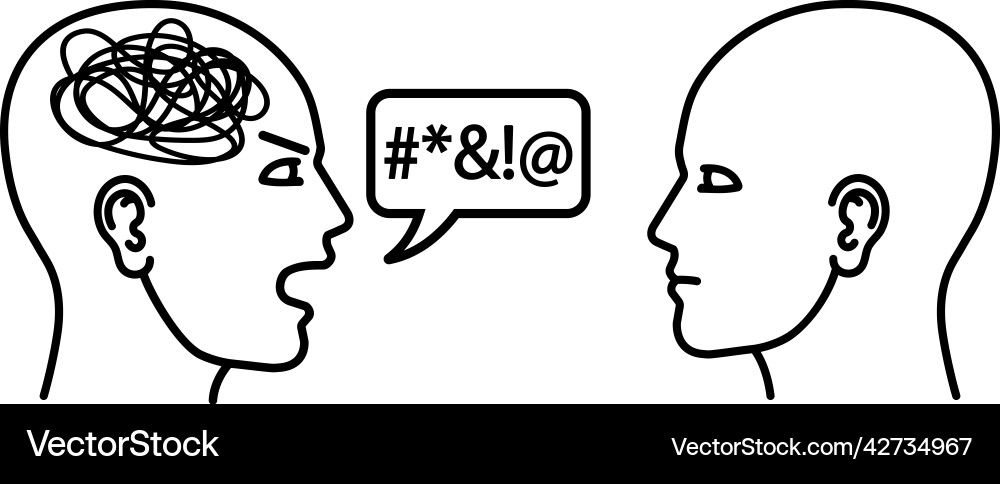 Swearing person bulling concept Royalty Free Vector Image