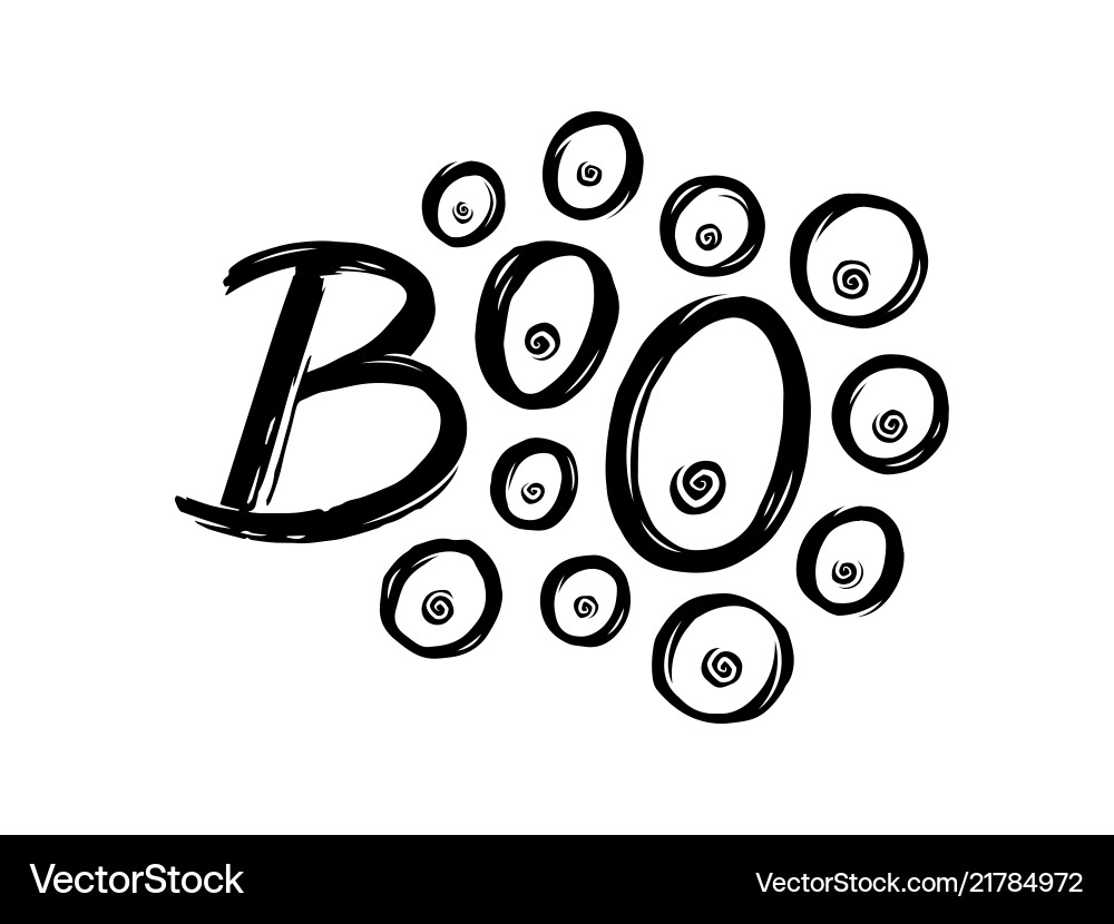 Boo hand drawn lettering for halloween Royalty Free Vector