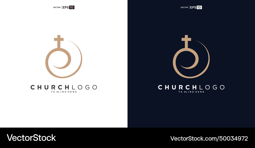 Church logo design inspiration Royalty Free Vector Image