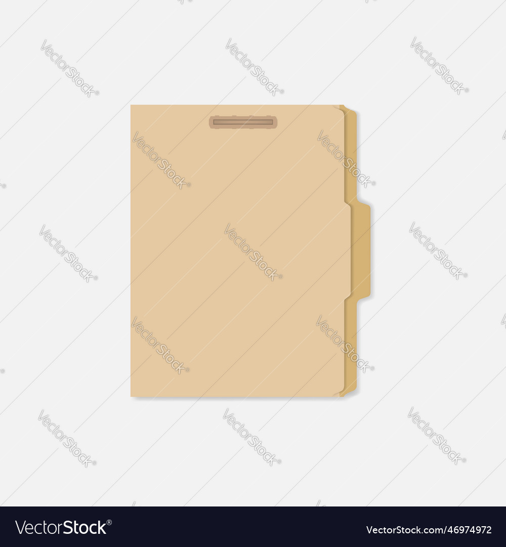 Closed tabbed file folder with interior fastener Vector Image