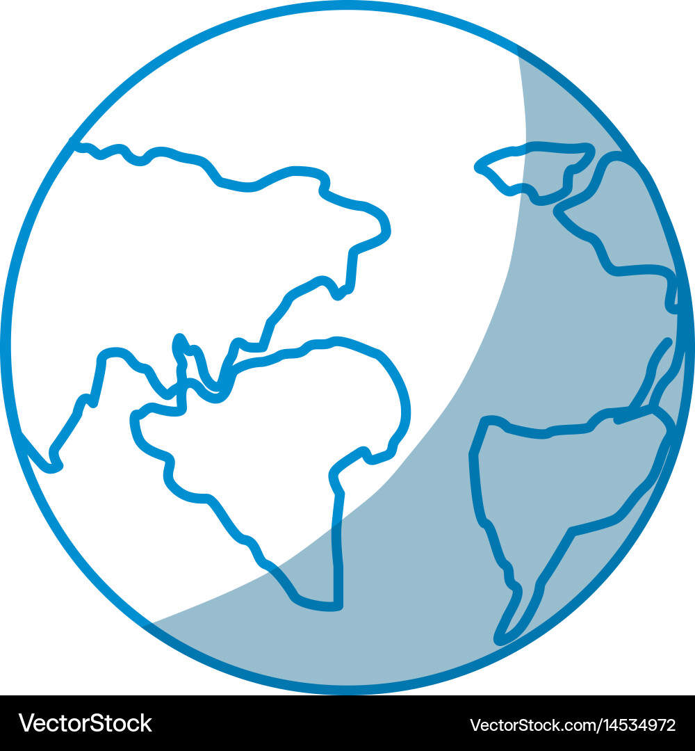 Contour earth planet with global geographys Vector Image