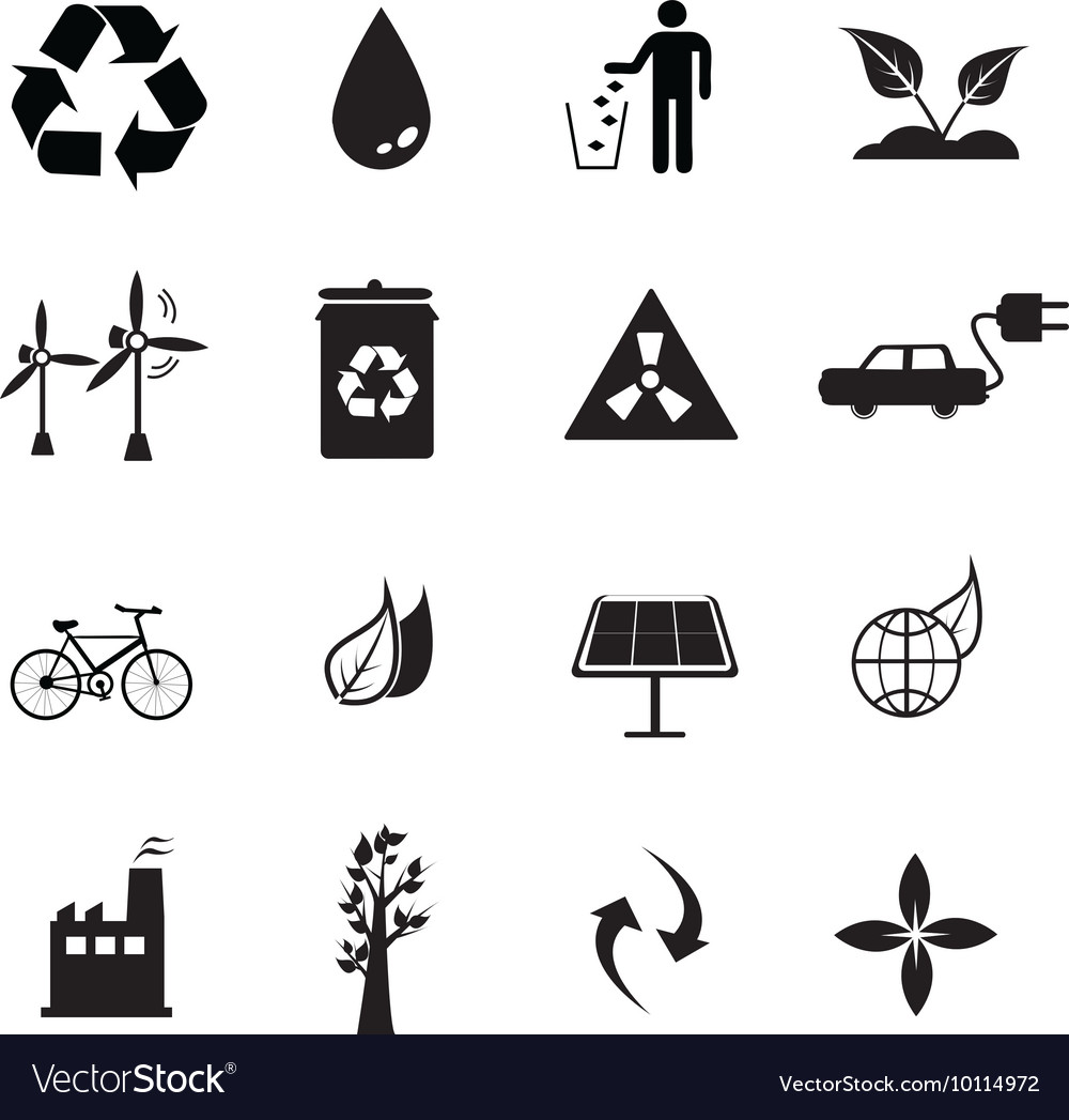 Environment icons Royalty Free Vector Image - VectorStock