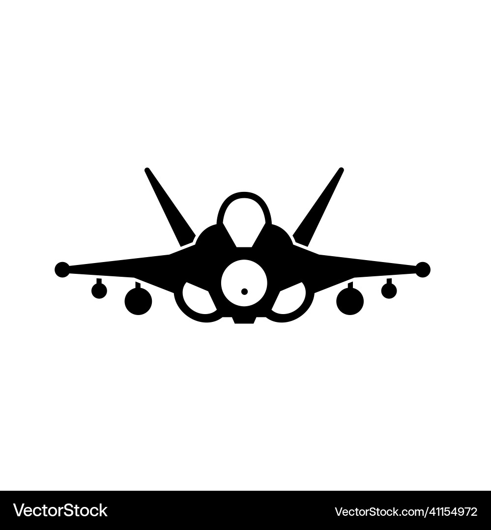 Fighter aircraft icon isolated on white sign Vector Image