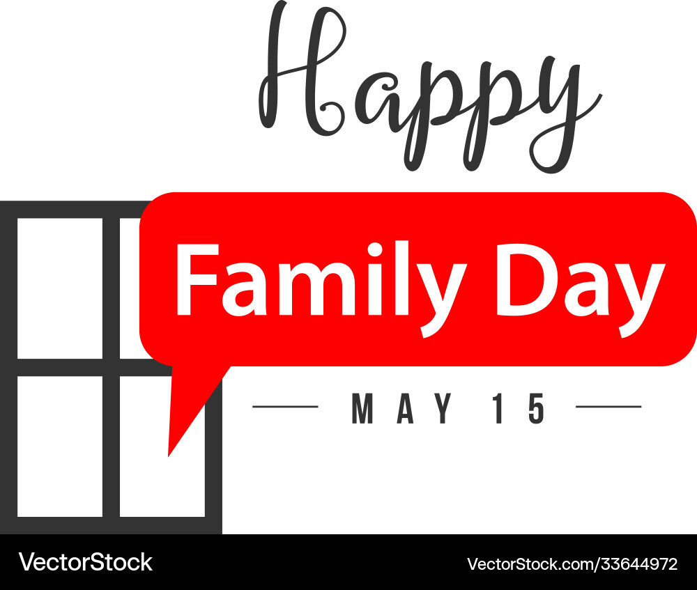 Happy family day template design Royalty Free Vector Image