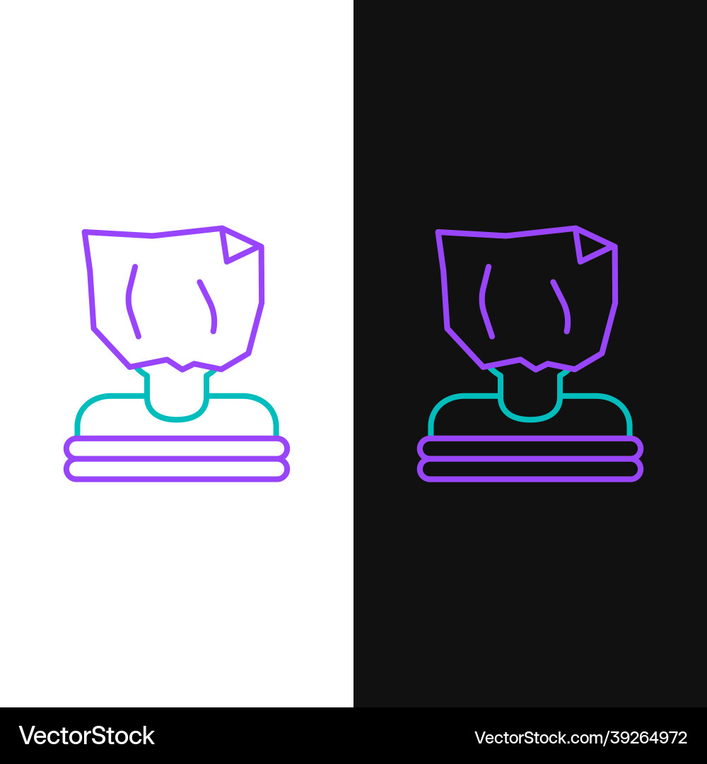 Line kidnaping icon isolated on white and black Vector Image