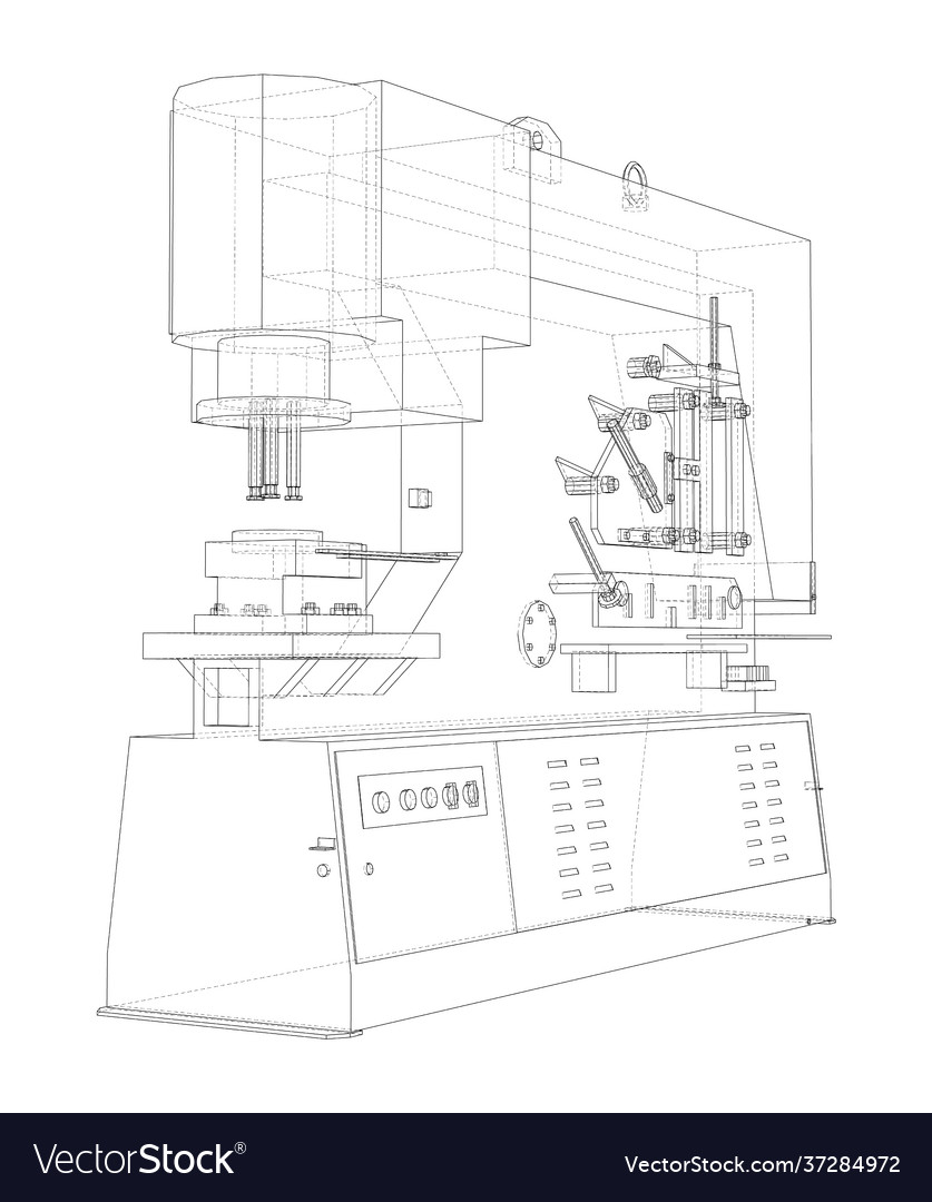 Metalworking cnc machine Royalty Free Vector Image