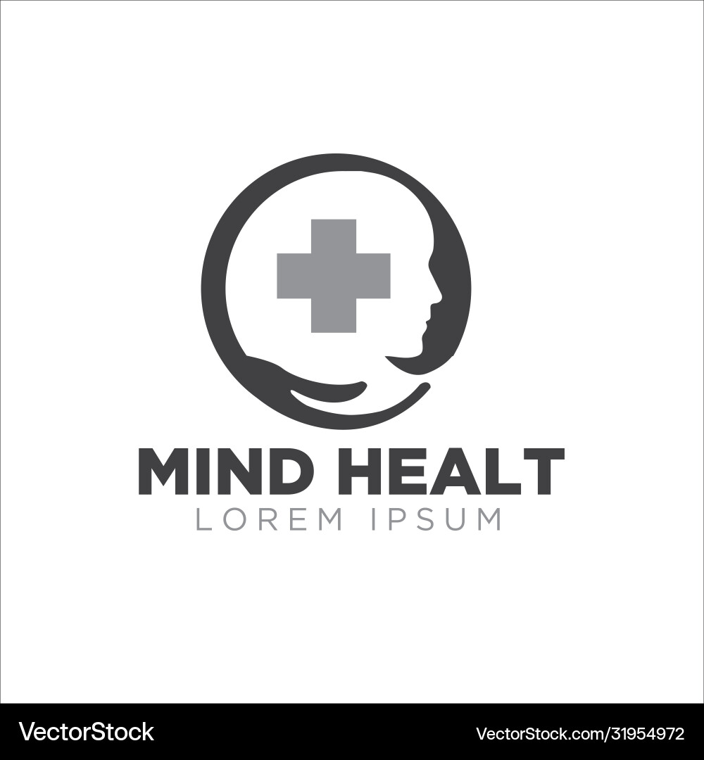 Mind health logo designs simple modern care Vector Image