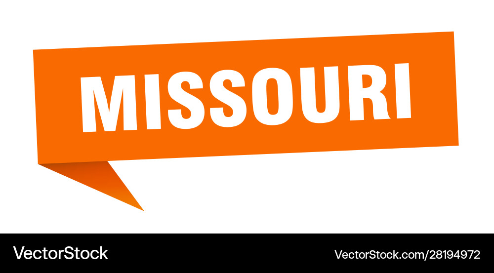 Missouri sticker orange signpost pointer Vector Image