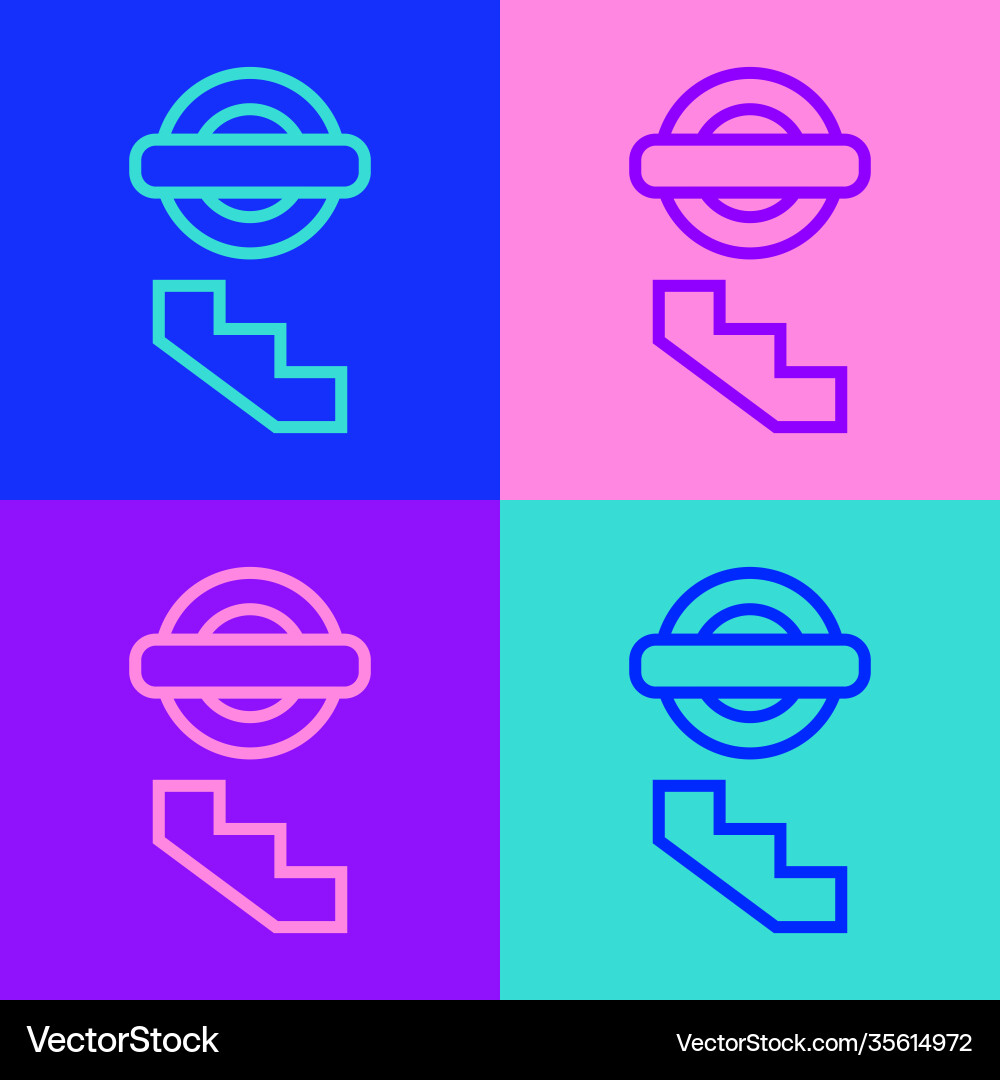 Pop art line london underground icon isolated Vector Image