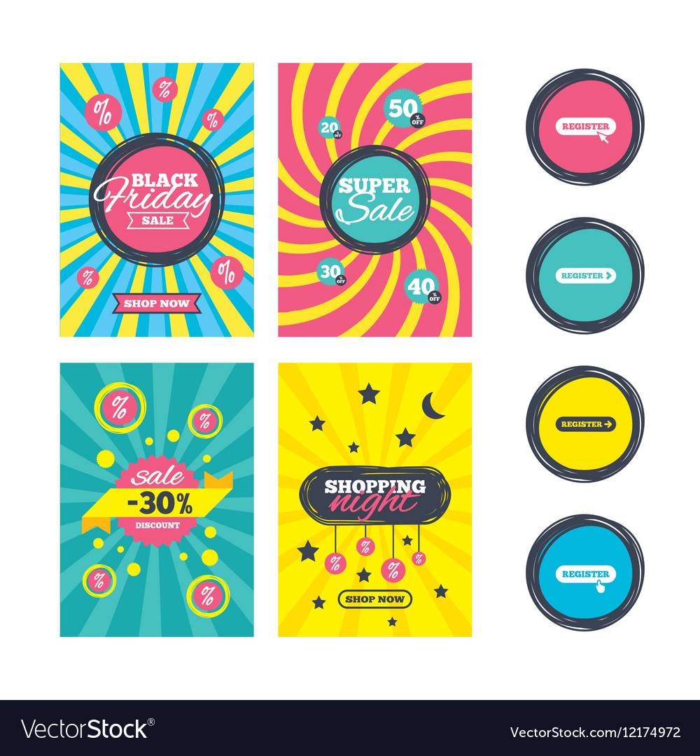 Register with hand pointer icon mouse cursor Vector Image