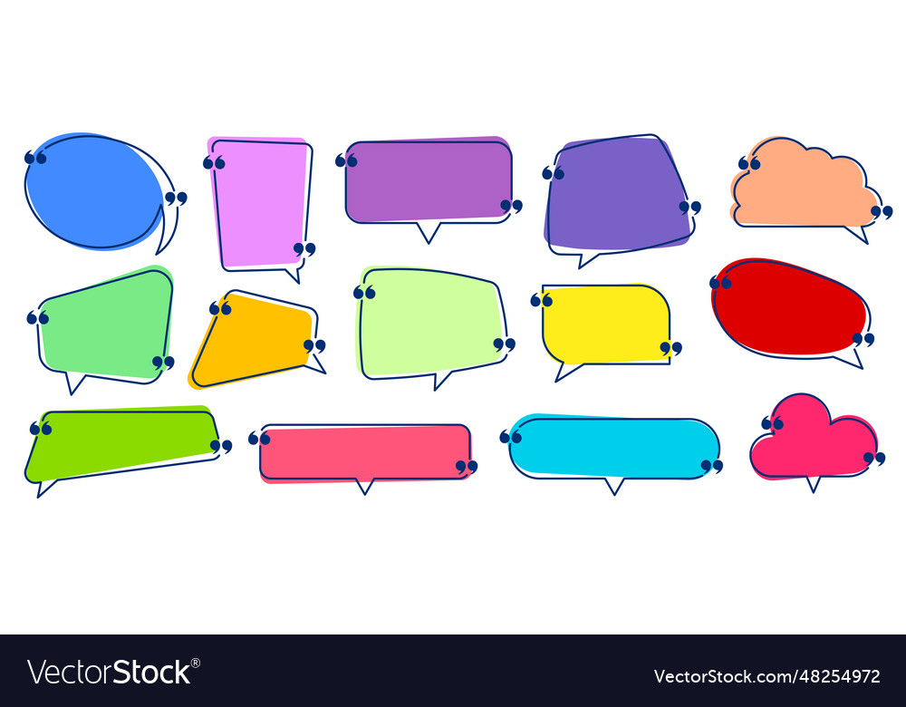 Set of colorful empty speech bubbles different Vector Image Set of colorful empty speech bubbles different Vector Image