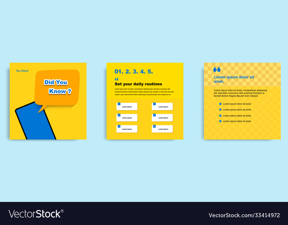 Social media tutorial tip trick post template Vector Image