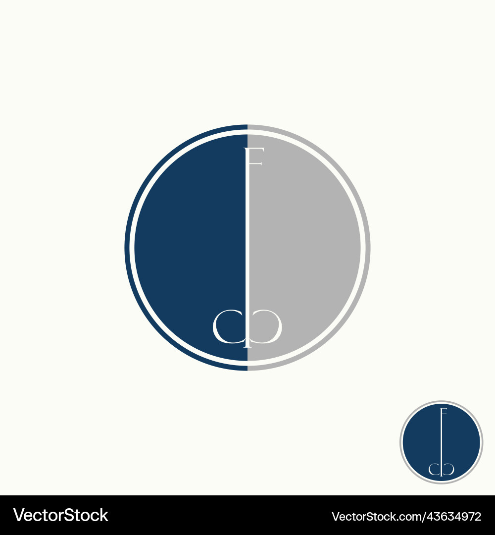 Unique letter or word cfc serif font key on circle