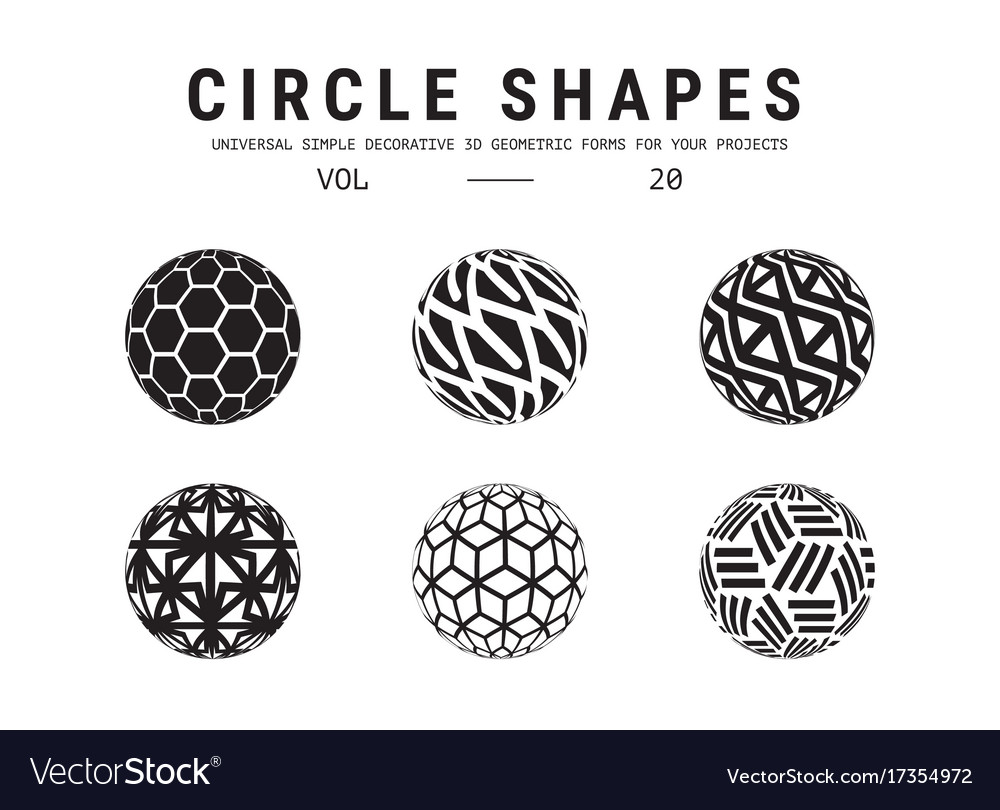 Universal circle shapes set Royalty Free Vector Image