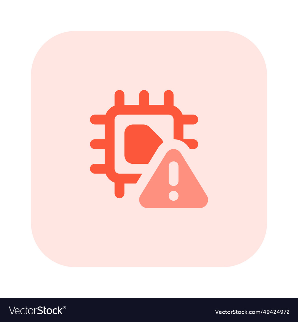 Warning in microchip for preventing data transfer Vector Image