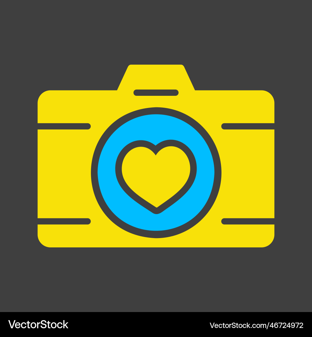 Wedding party camera with love lens isolated Vector Image