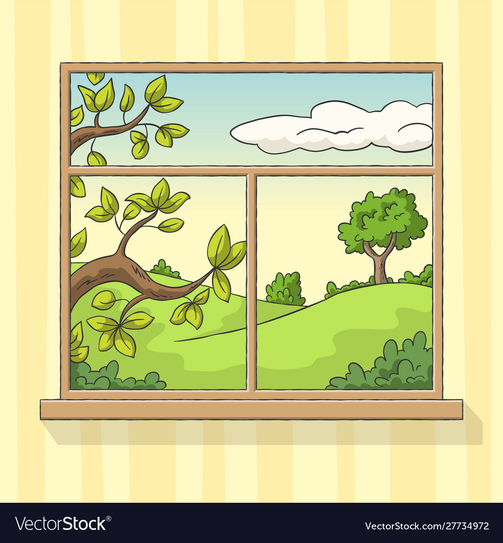 Window in wall Royalty Free Vector Image - VectorStock