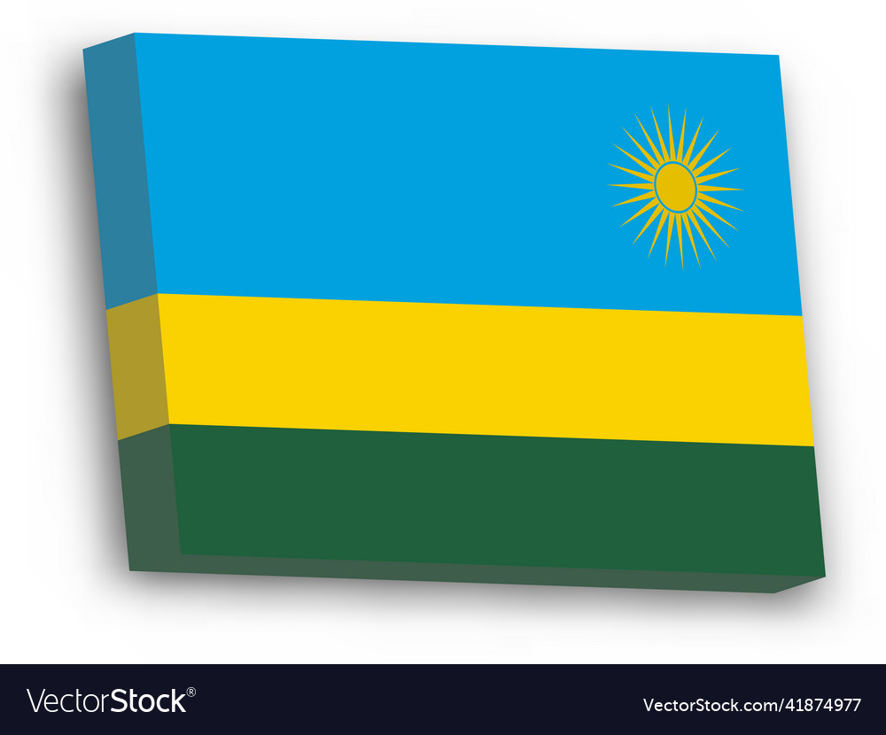 3d flag of rwanda Royalty Free Vector Image - VectorStock