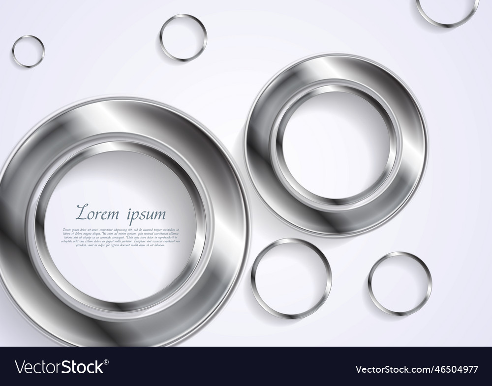 Abstract circles silver background Royalty Free Vector Image