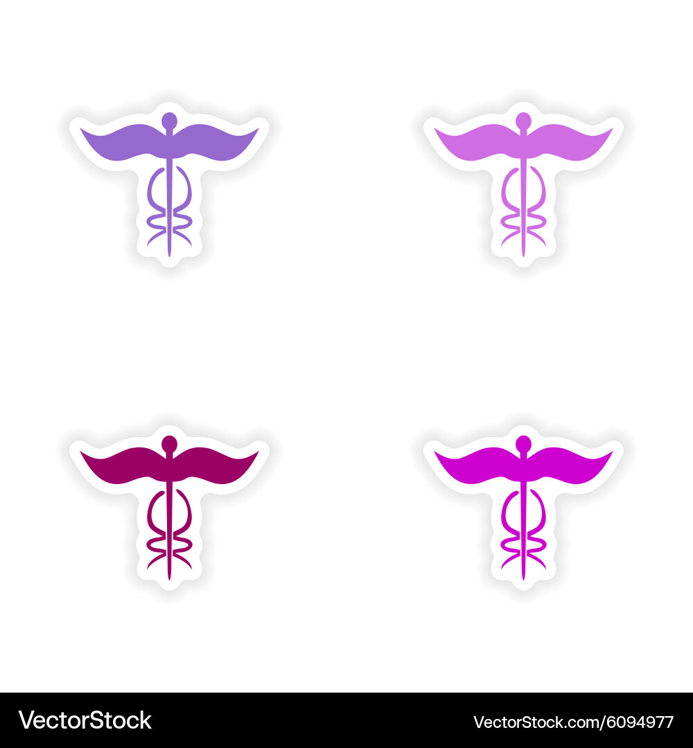 Assembly realistic sticker design on paper medical