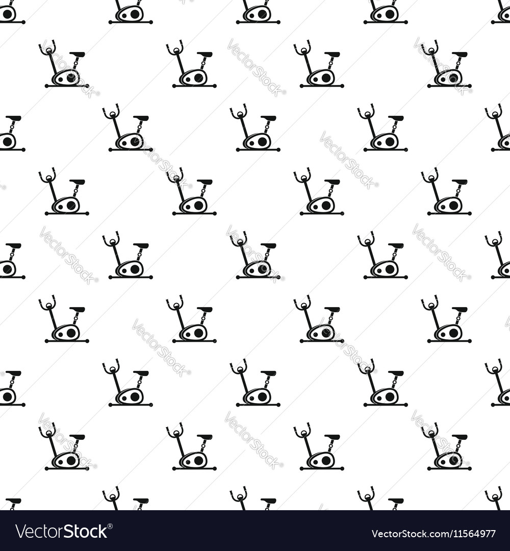 Exercise bicycle pattern simple style Royalty Free Vector