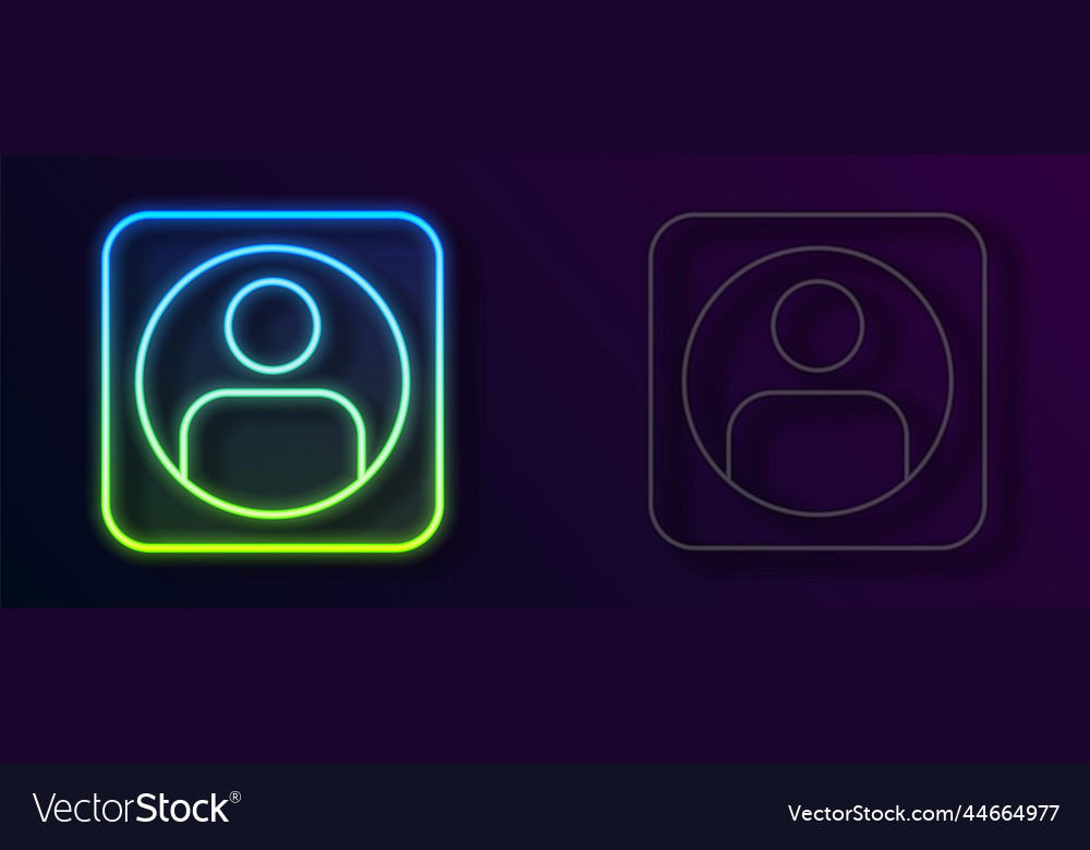 Glowing neon line create account screen icon Vector Image