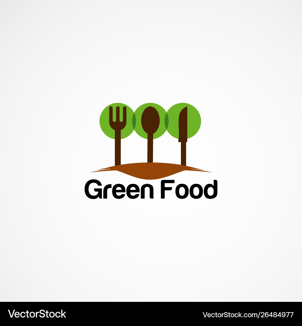 Green food logo designs icon element and template Vector Image