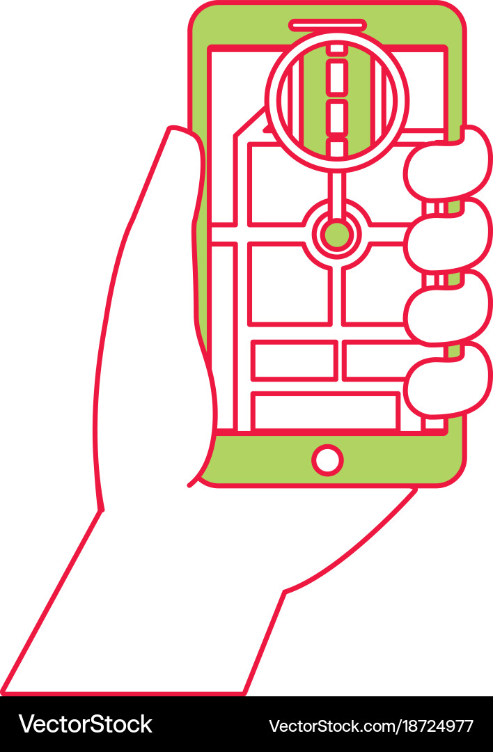 Hand holding smartphone gps navigation street Vector Image