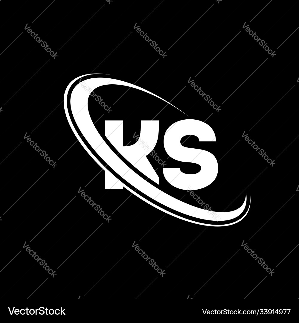 Ks logo k s design white letter ksk Royalty Free Vector