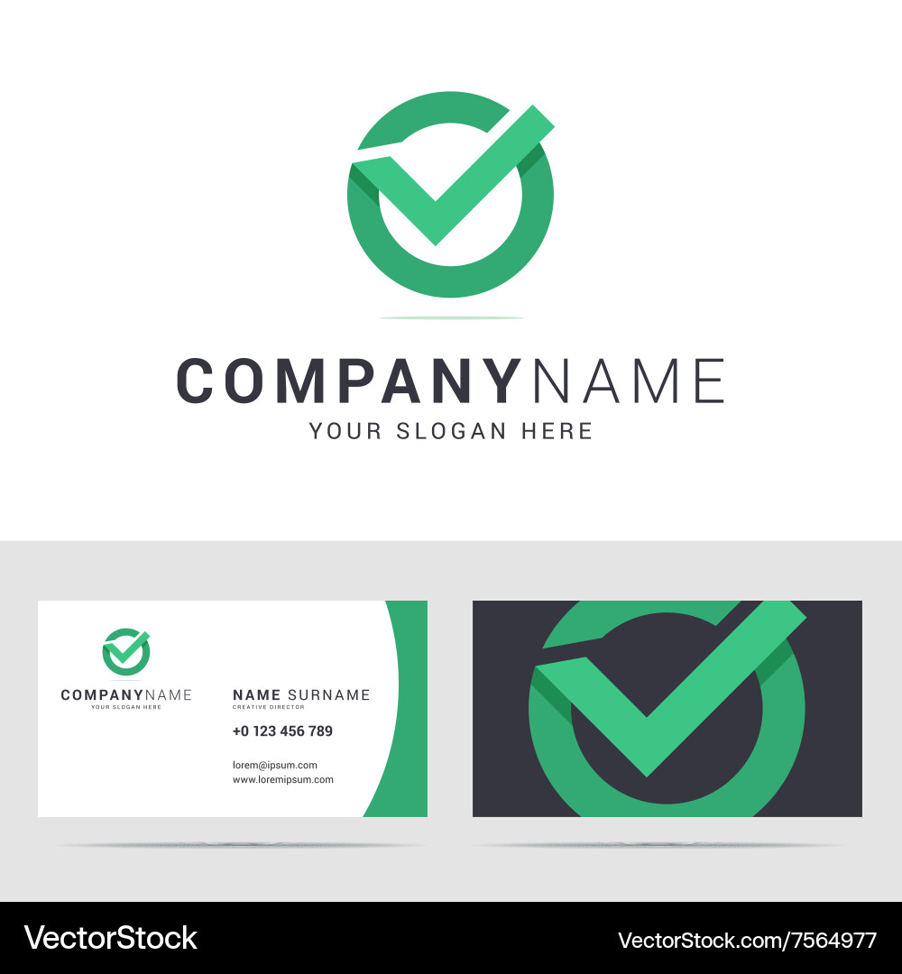 Logo and business card template in flat style Vector Image