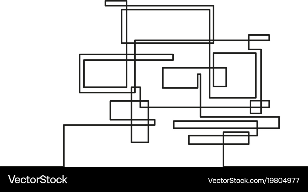 Minimalist Building Outline Royalty Free Vector Image