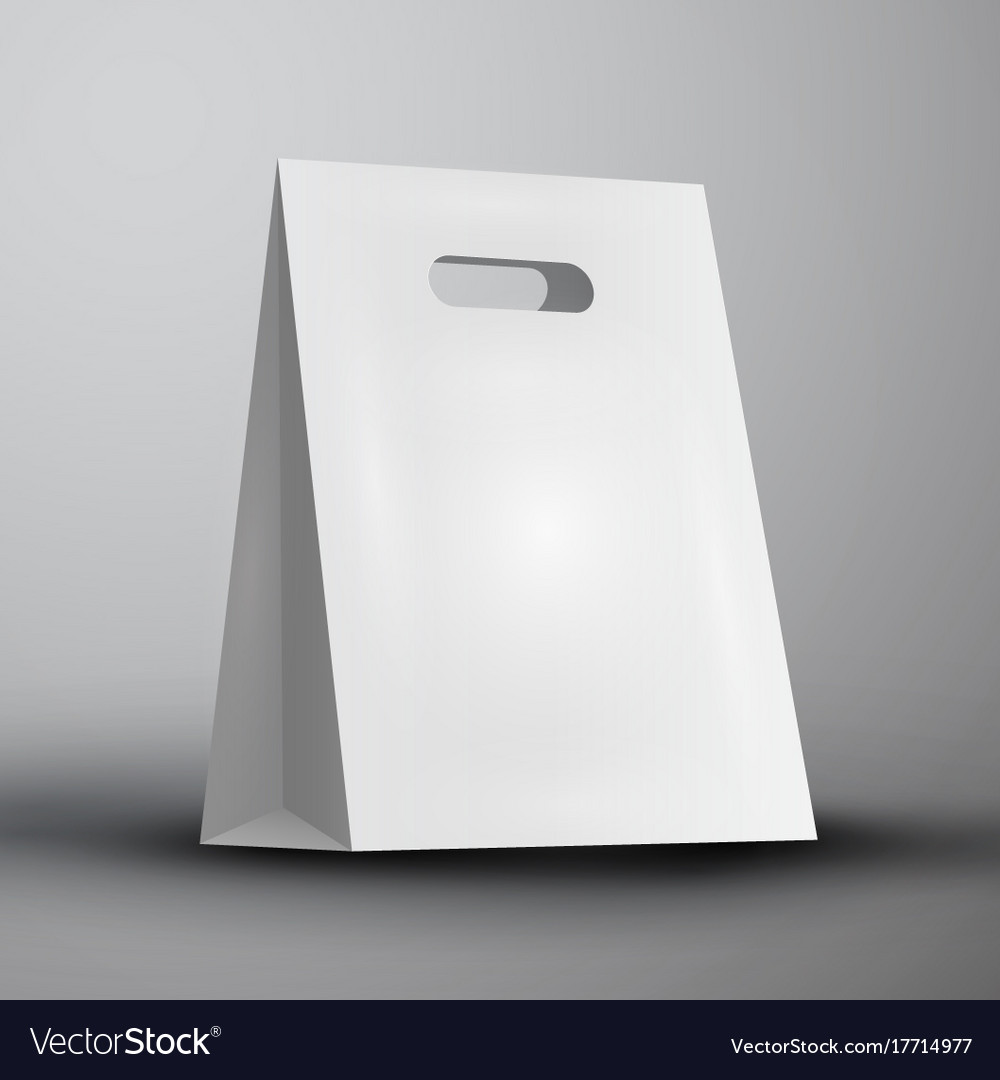 Paper bag empty white object Royalty Free Vector Image