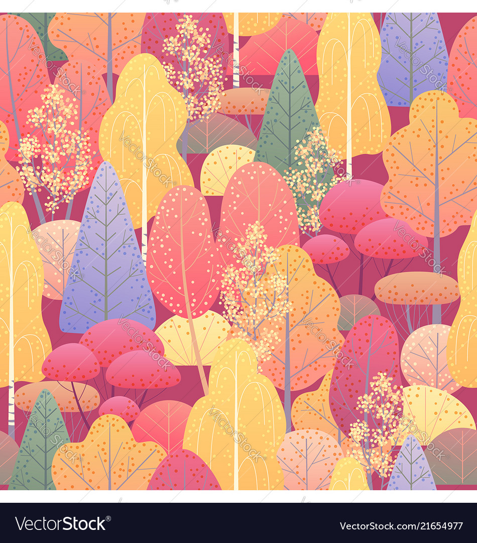 Seamless pattern with autumn forest Royalty Free Vector