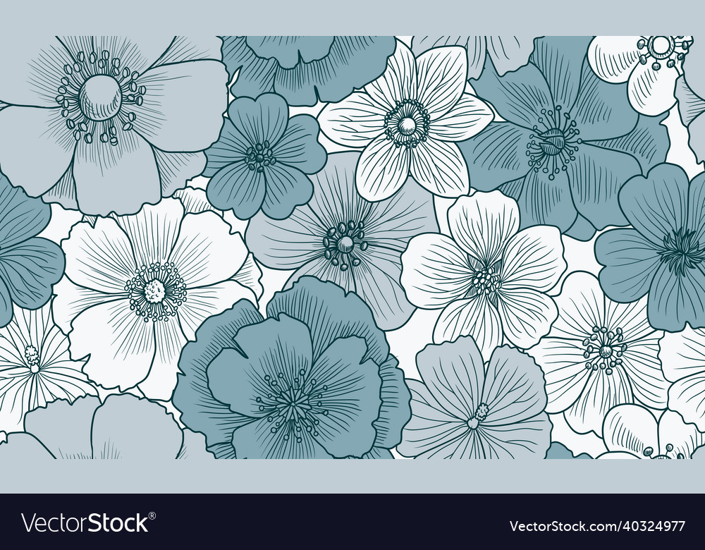 Seamless pattern with flowers Royalty Free Vector Image