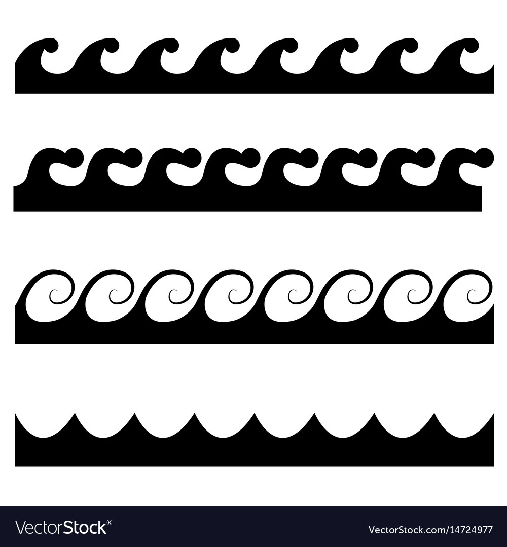 Seamless Wave Pattern Set Lizenzfreies Vektorbild