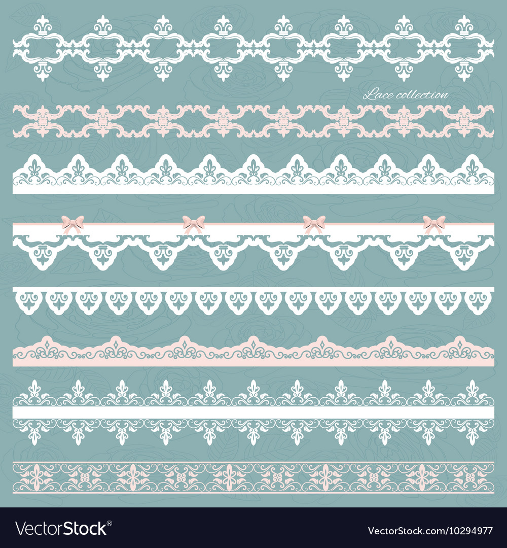 Set cute straight lace in pastel colors Royalty Free Vector
